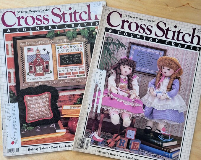 Set of 2 Vintage Cross Stitch and Country Crafts Magazines From Mar/apr ...