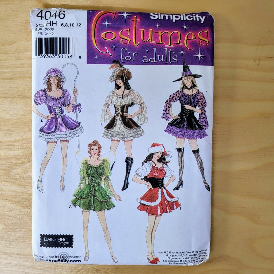 Simplicity Sewing Pattern 4046 Witch, Fairy, Santa Claus Dress Costume ...