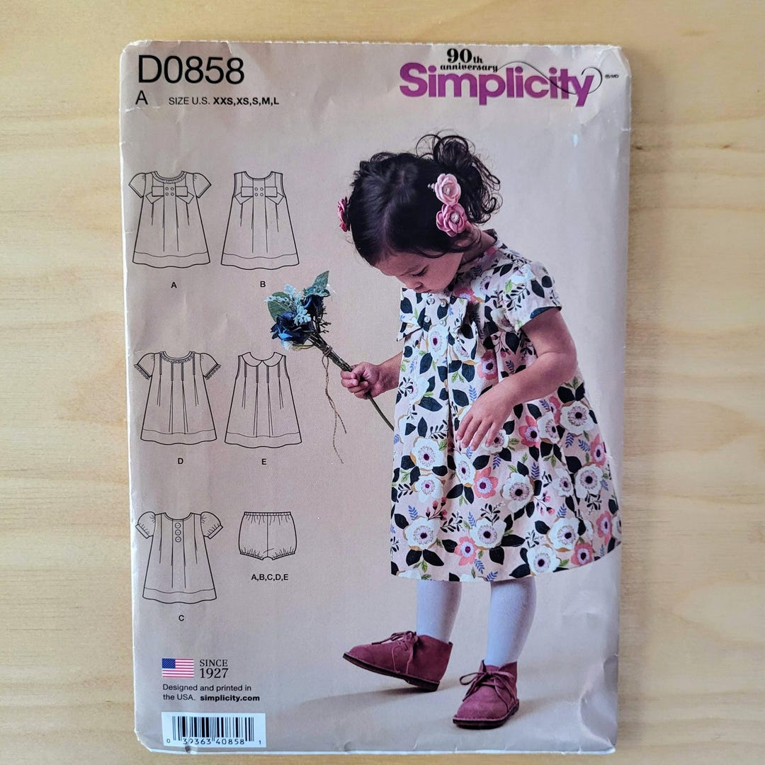 Simplicity Sewing Pattern D0858 Little Girl's Dress With Sleeve, Size ...