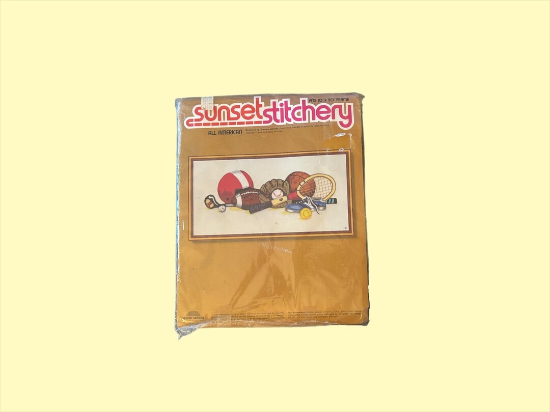 Vintage 1970s Sports Crewel Embroidery Kit in Original Package - "all ...