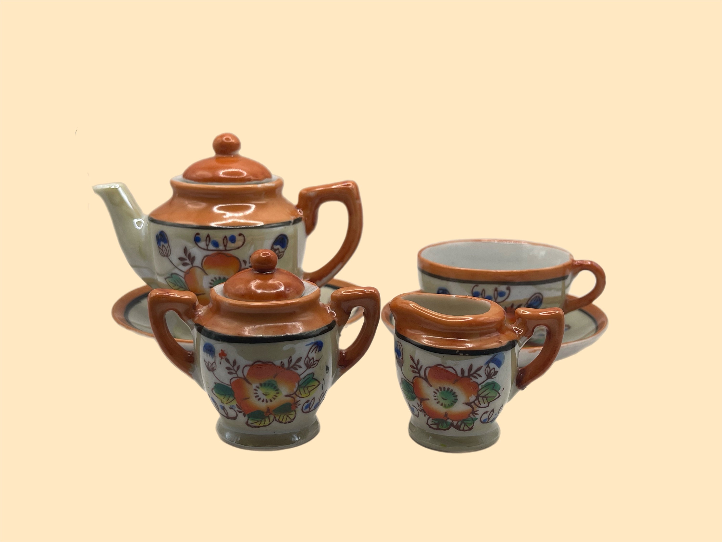 Vintage 15 Piece Hand-painted Lusterware Child's Tea Set Made in Japan ...