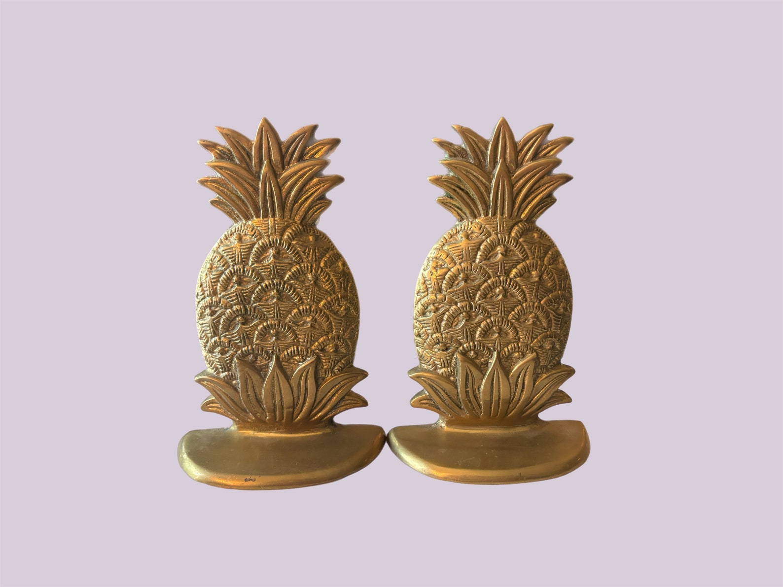 Set of Vintage Brass Pineapple Bookends, Vintage Brass Decor, Vintage ...