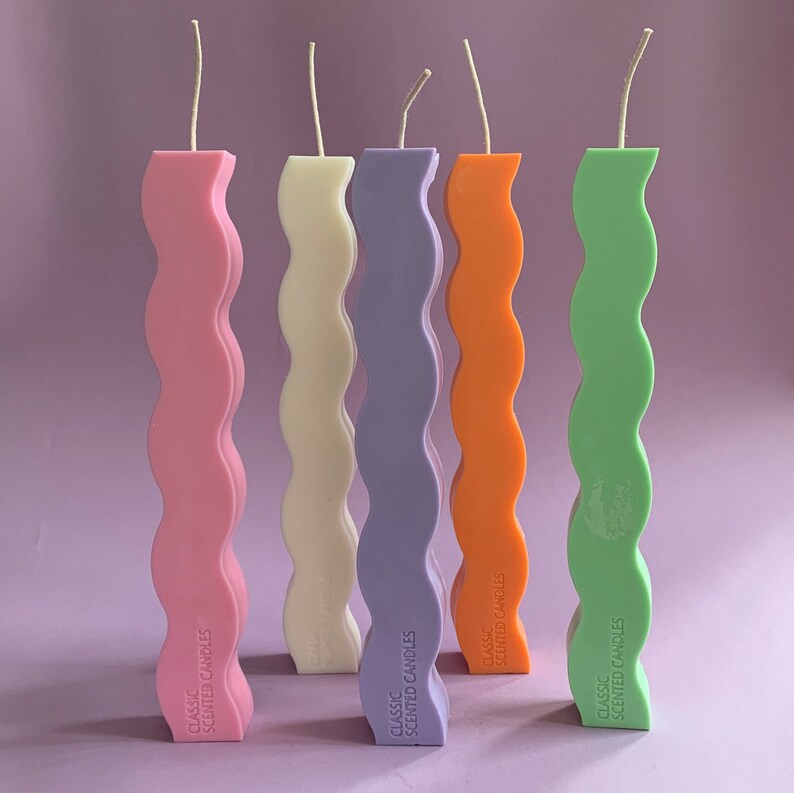 Squiggle candle Shape candle Hand poured candle Soy Wax | Etsy