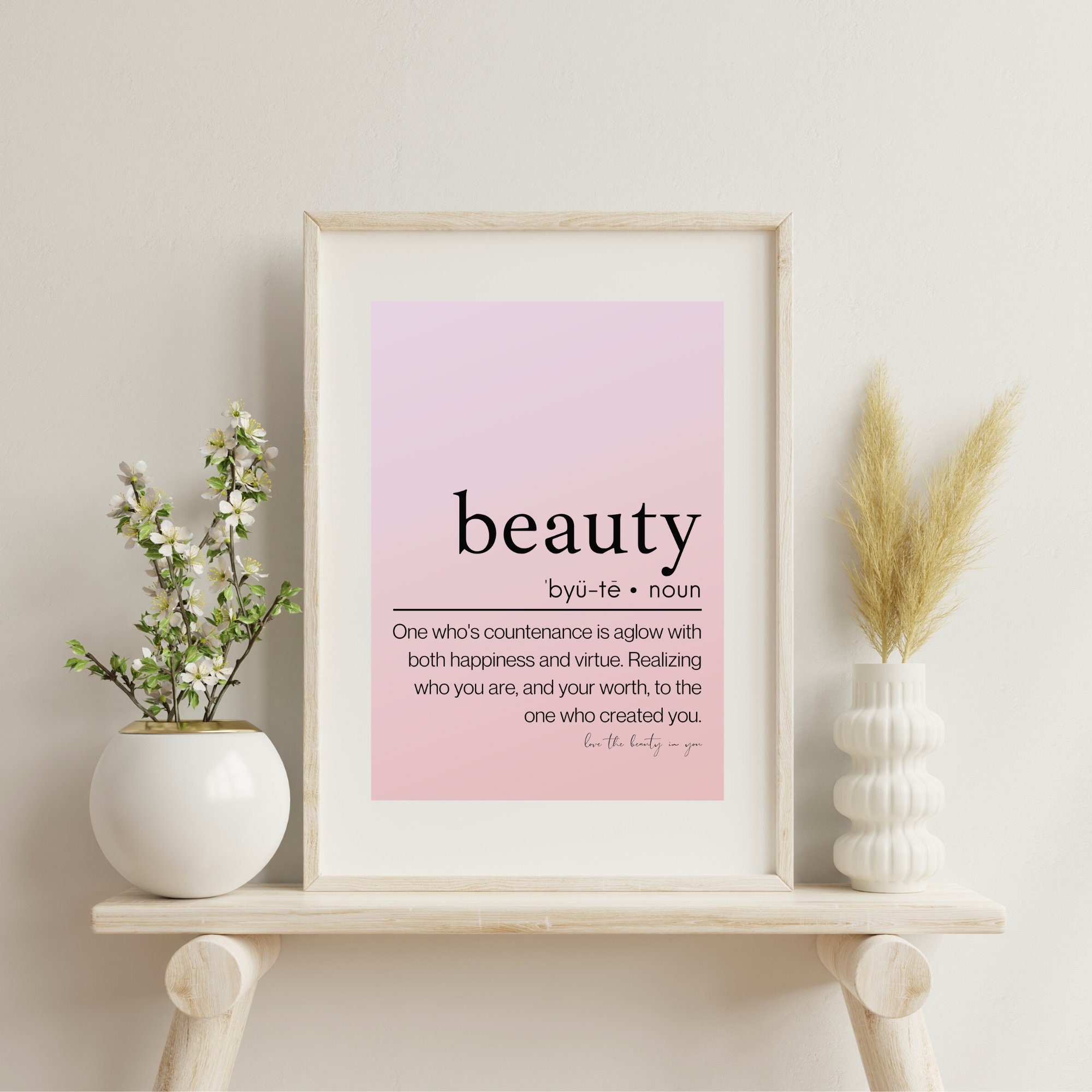 Beauty Definition Poster, Home Decor, Wall Art, Affirmation, Self-love ...