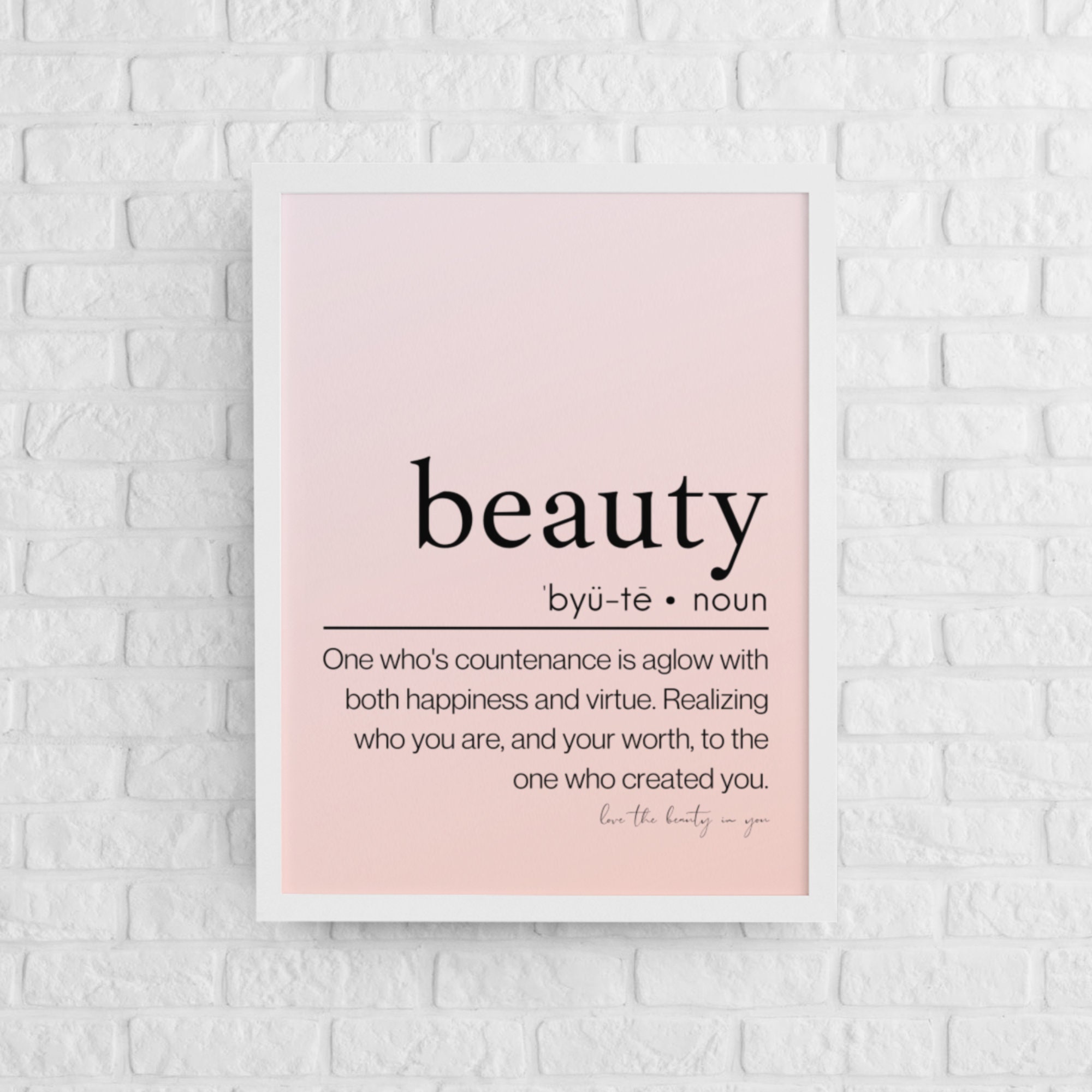 Beauty Definition Poster, Home Decor, Wall Art, Affirmation, Self-love ...