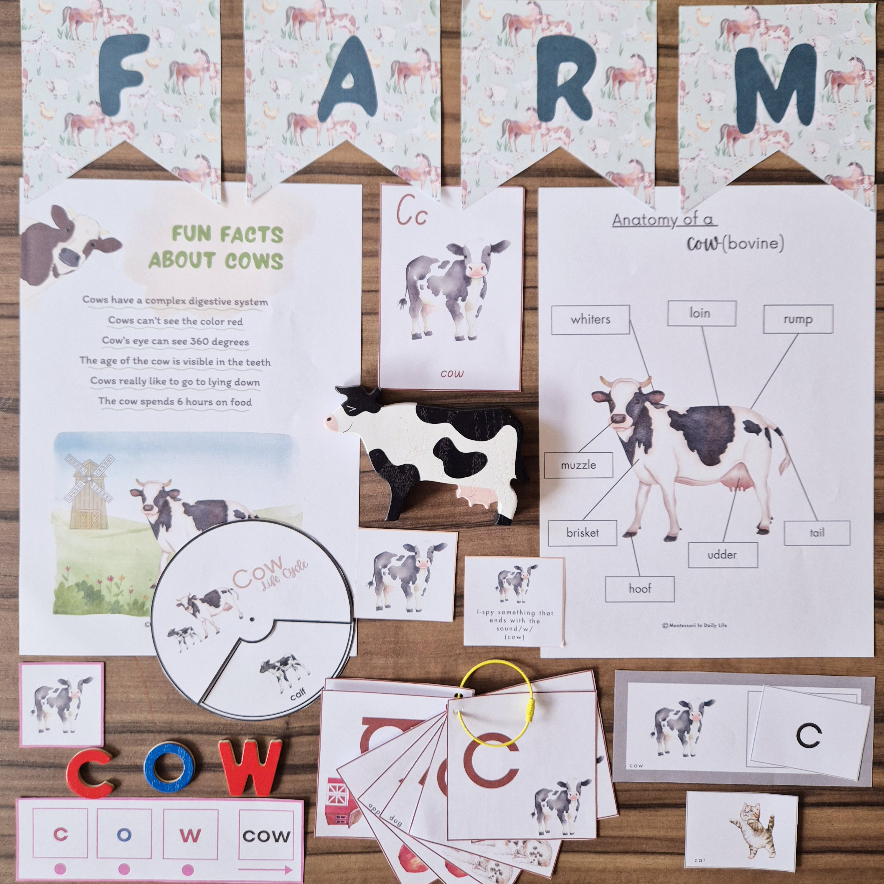 On the Farm Montessori Learning Pack 3 6 Yo, With 2 FREE Coloring Books ...