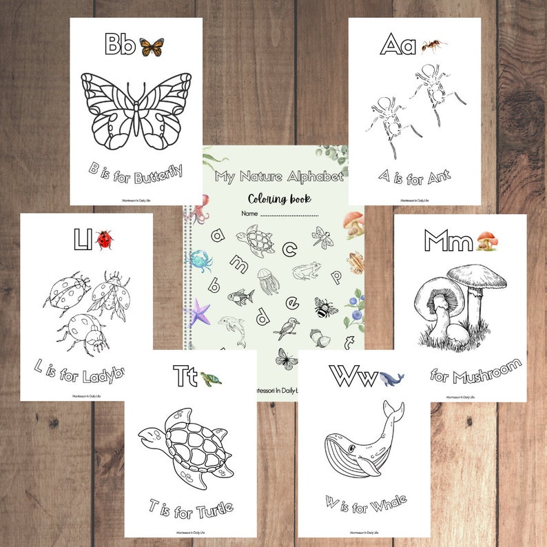 Nature Language Cards With FREE Alphabet Coloring Book - Preschool ...
