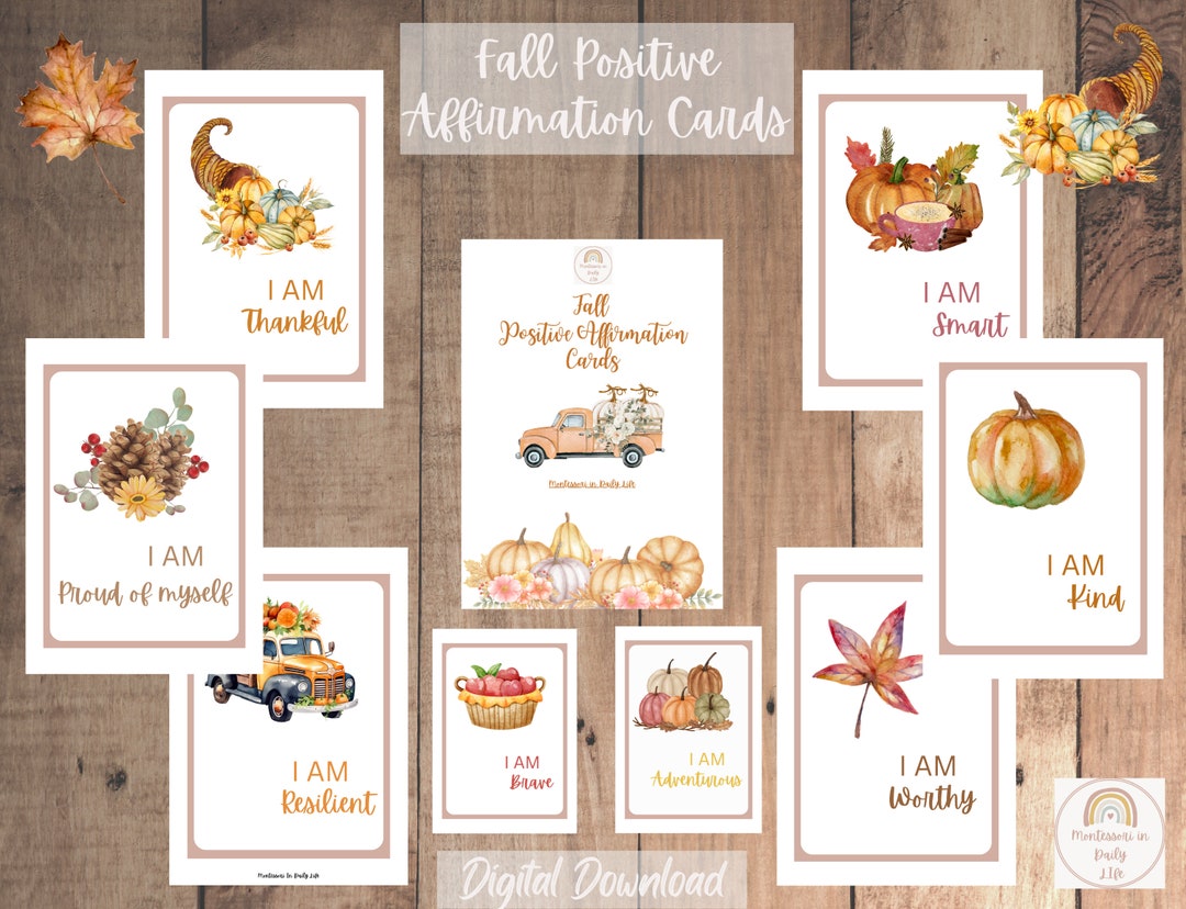 Fall Positive Affirmation Cards Montessori Inspired Activity - Etsy