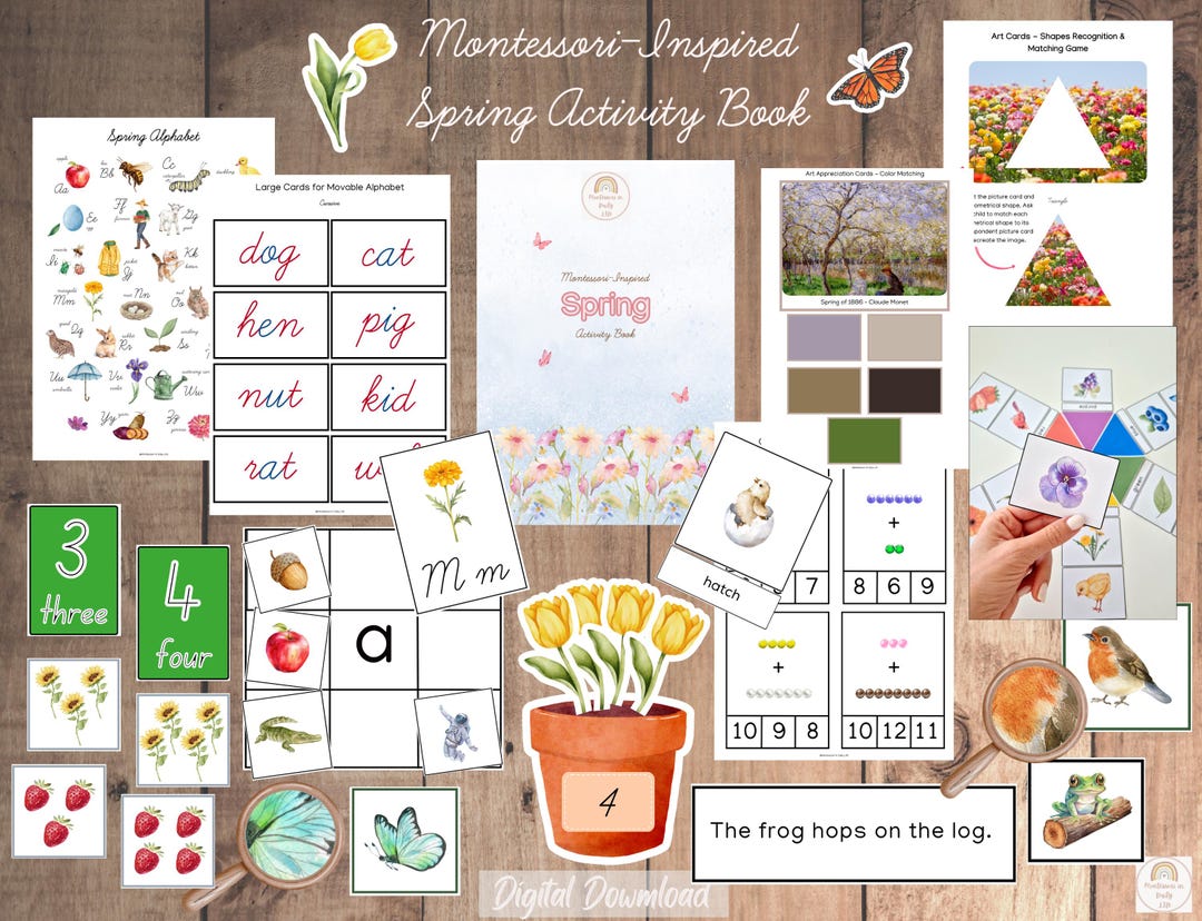 Montessori-inspired Spring Activity Book 3-6 Years - Etsy