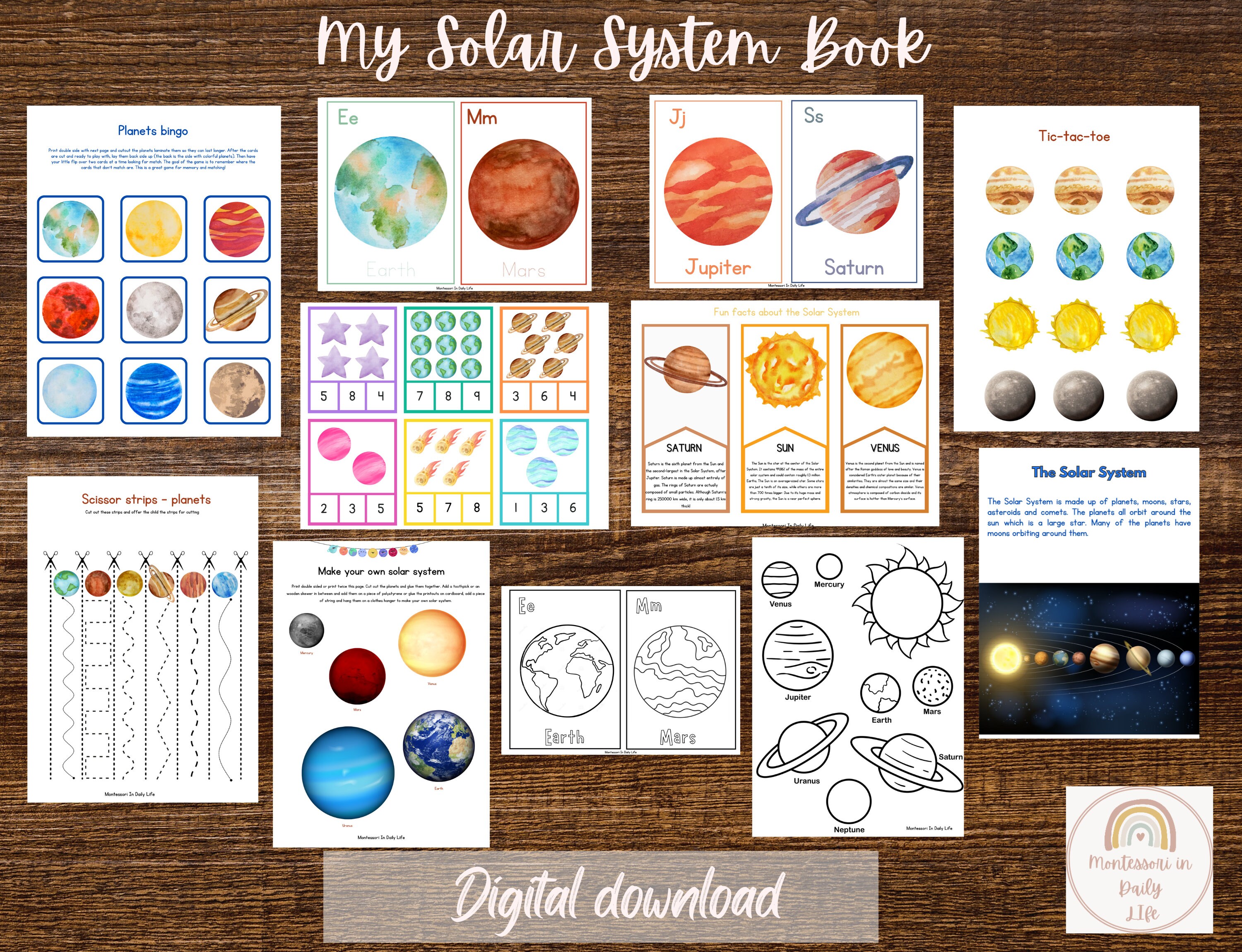 My Solar System Book Montessori Learning Resources - Etsy