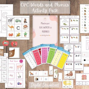Montessori CVC Words and Phonics Activity Pack 3 - 6 Years Old - Etsy