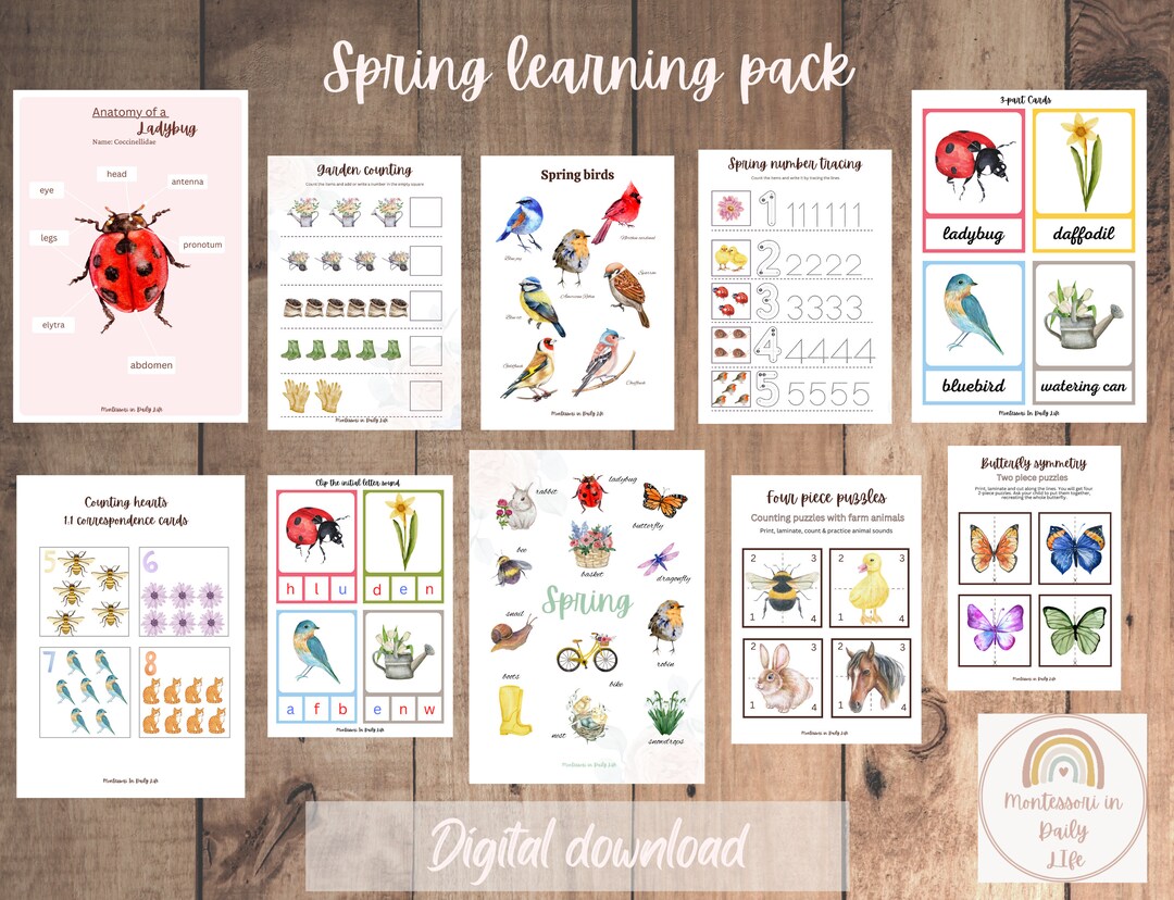 Spring Learning Pack - Montessori and Spring Inspired Activities - Etsy