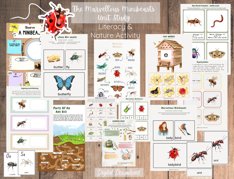 Marvelous Minibeasts - Montessori Inspired Unit Study + FREE Alphabet ...