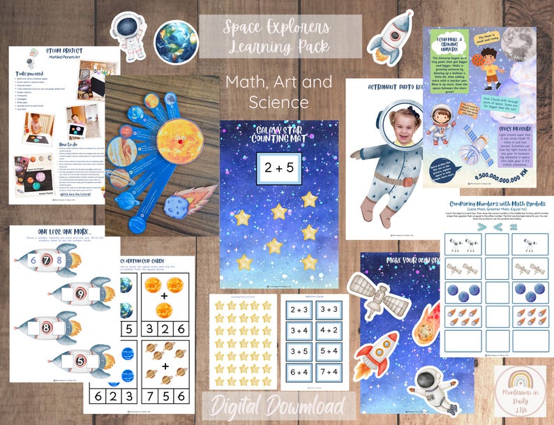 Space Explorers Learning Pack Montessori Inspired Learning Resources ...
