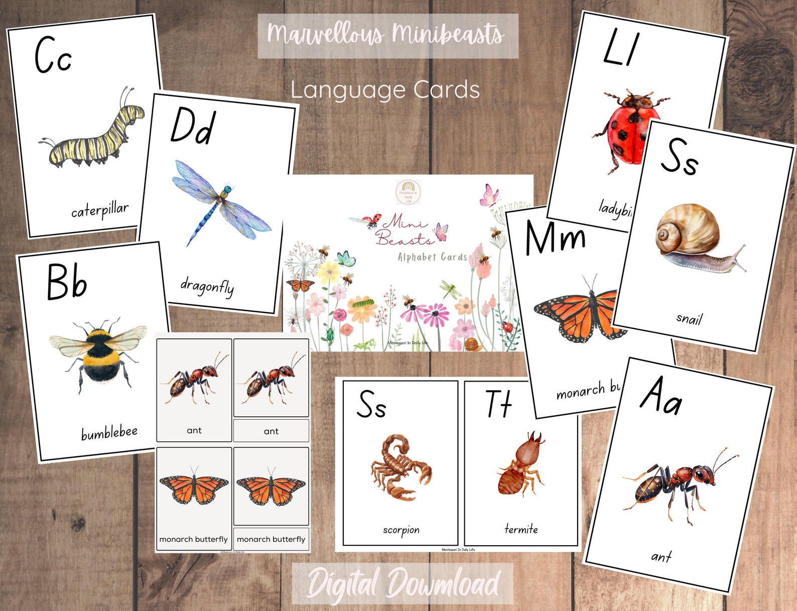 Marvelous Minibeasts - Montessori Inspired Unit Study + FREE Alphabet ...