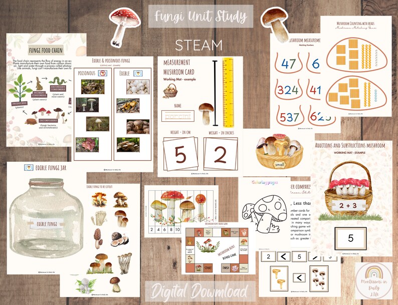 Fungi Unit Study Montessori Aligned Learning Pack - Etsy