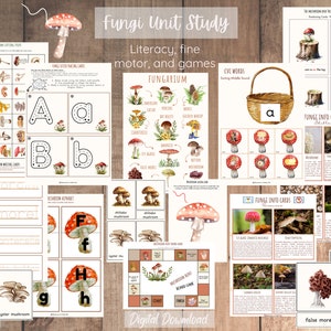 Fungi Unit Study Montessori Aligned Learning Pack - Etsy