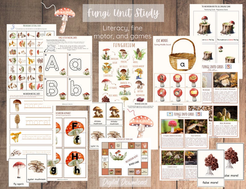 Fungi Unit Study Montessori Aligned Learning Pack - Etsy