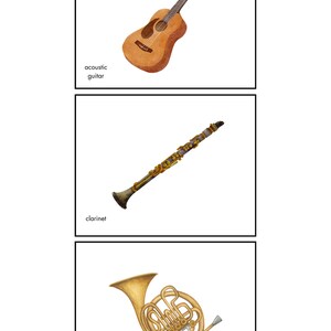 Montessori Language Cards - Musical Instruments 5 Languages En, Es It ...