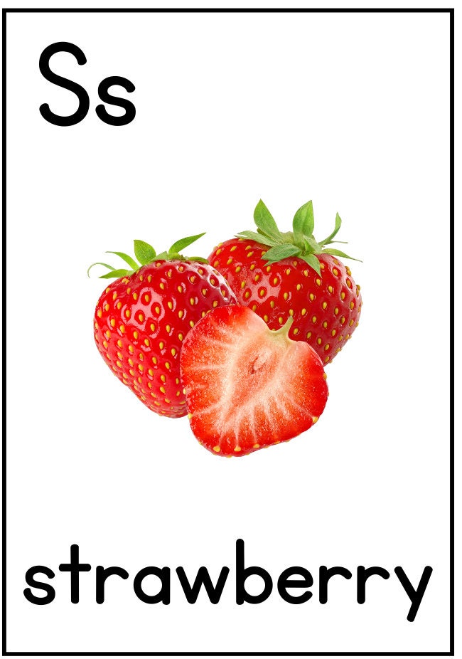 Fruits and Vegetables Montessori 3-part Cards and Alphabet Phonics ...