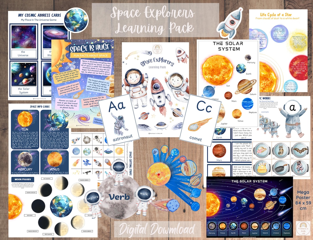 Space Explorers Learning Pack Montessori Inspired Learning Resources ...