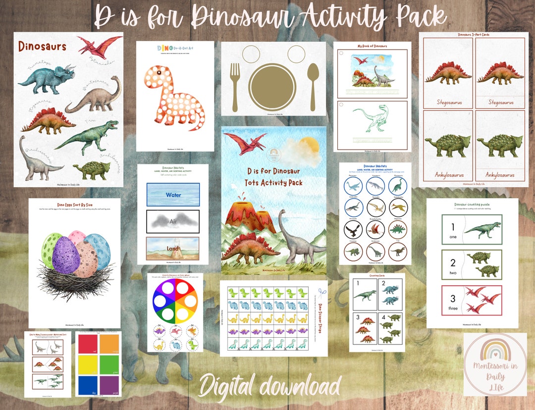 D is for Dinosaur Tots Activity Pack + 3 FREE Resources - Etsy