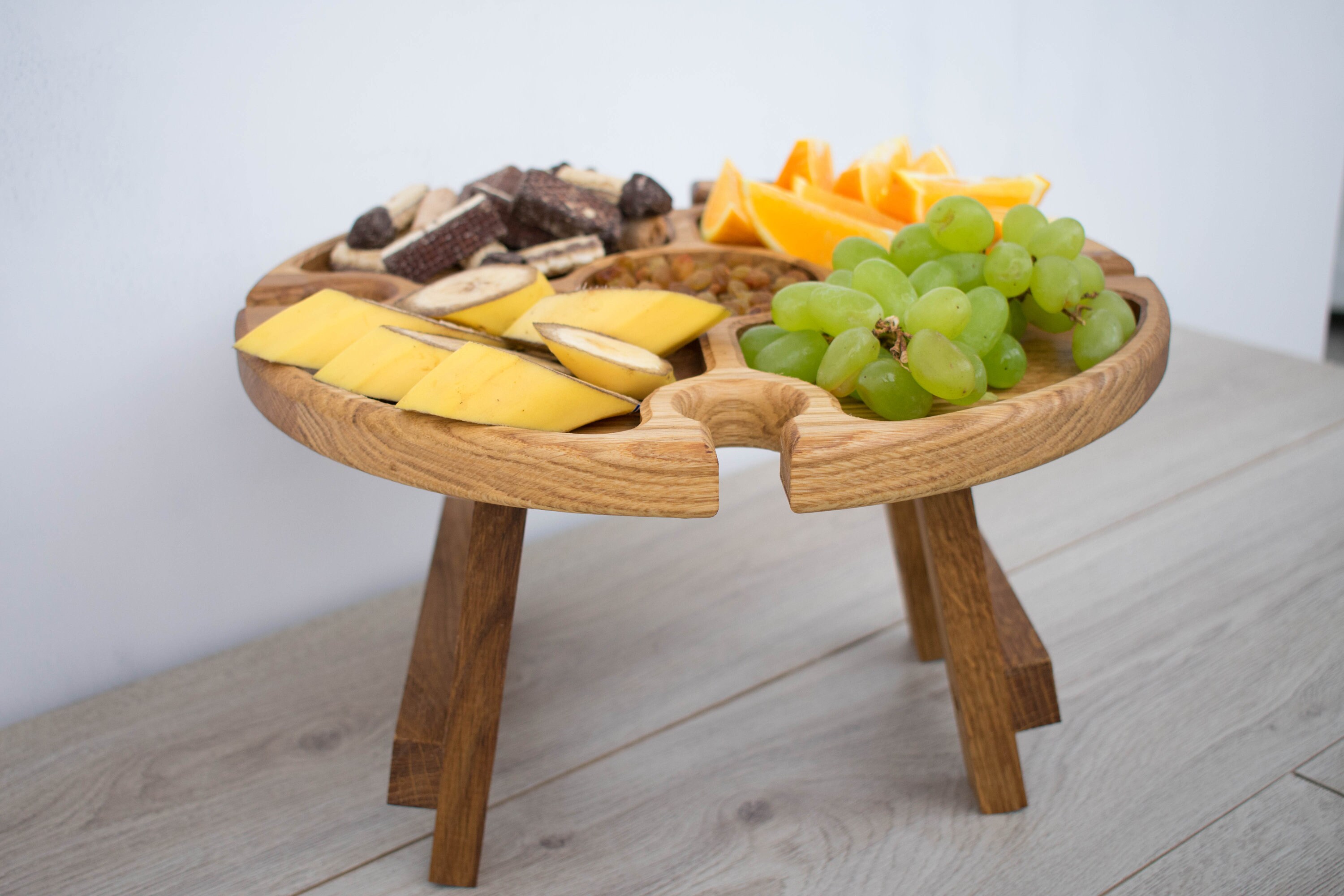 Oak Outdoor Wine Table 13,8 (35cm) Inches - Wood Serving Platter ...