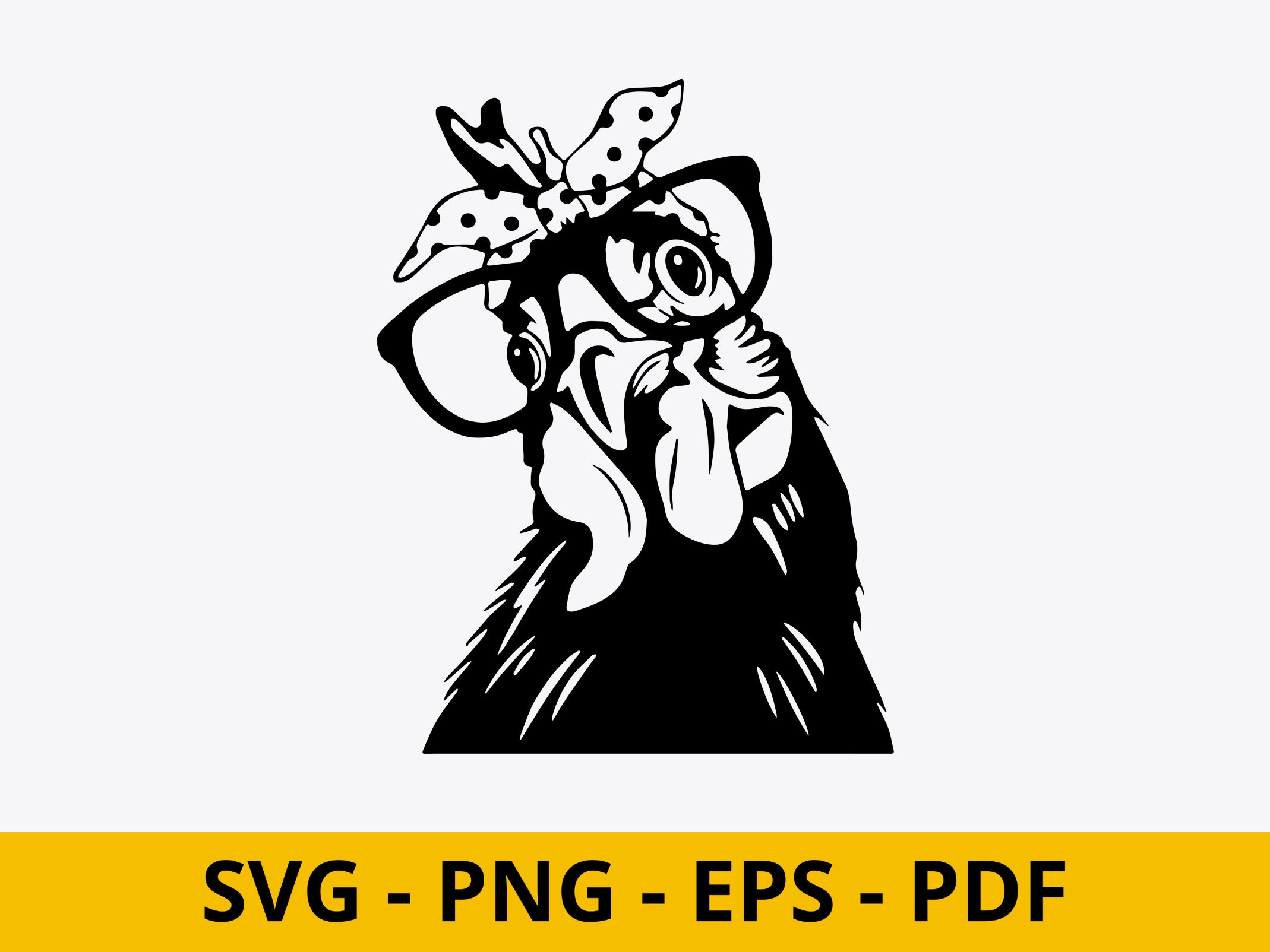 Chicken With Glasses and Bow SVG Chicken With Glasses and - Etsy