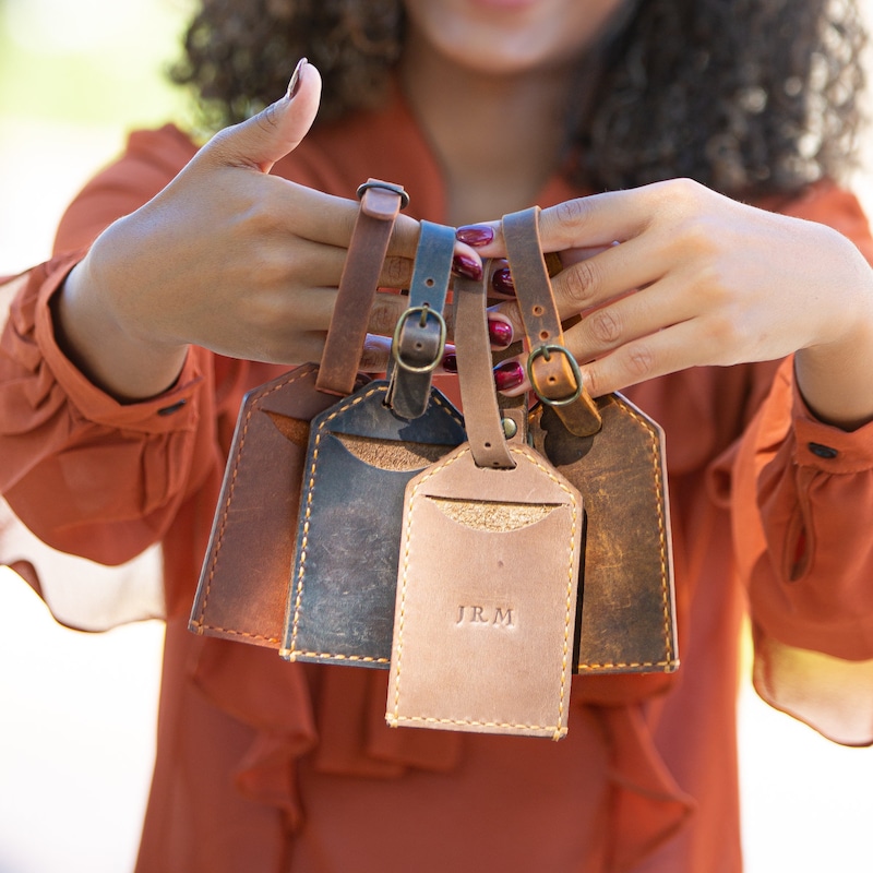 Leather Luggage Tag - Etsy