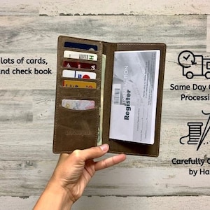 Personalized Checkbook Cover, Leather Checkbook, Checkbook Wallet and ...