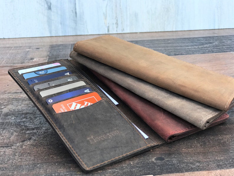 Personalized Long Leather Wallet Personalized Men's Coat - Etsy