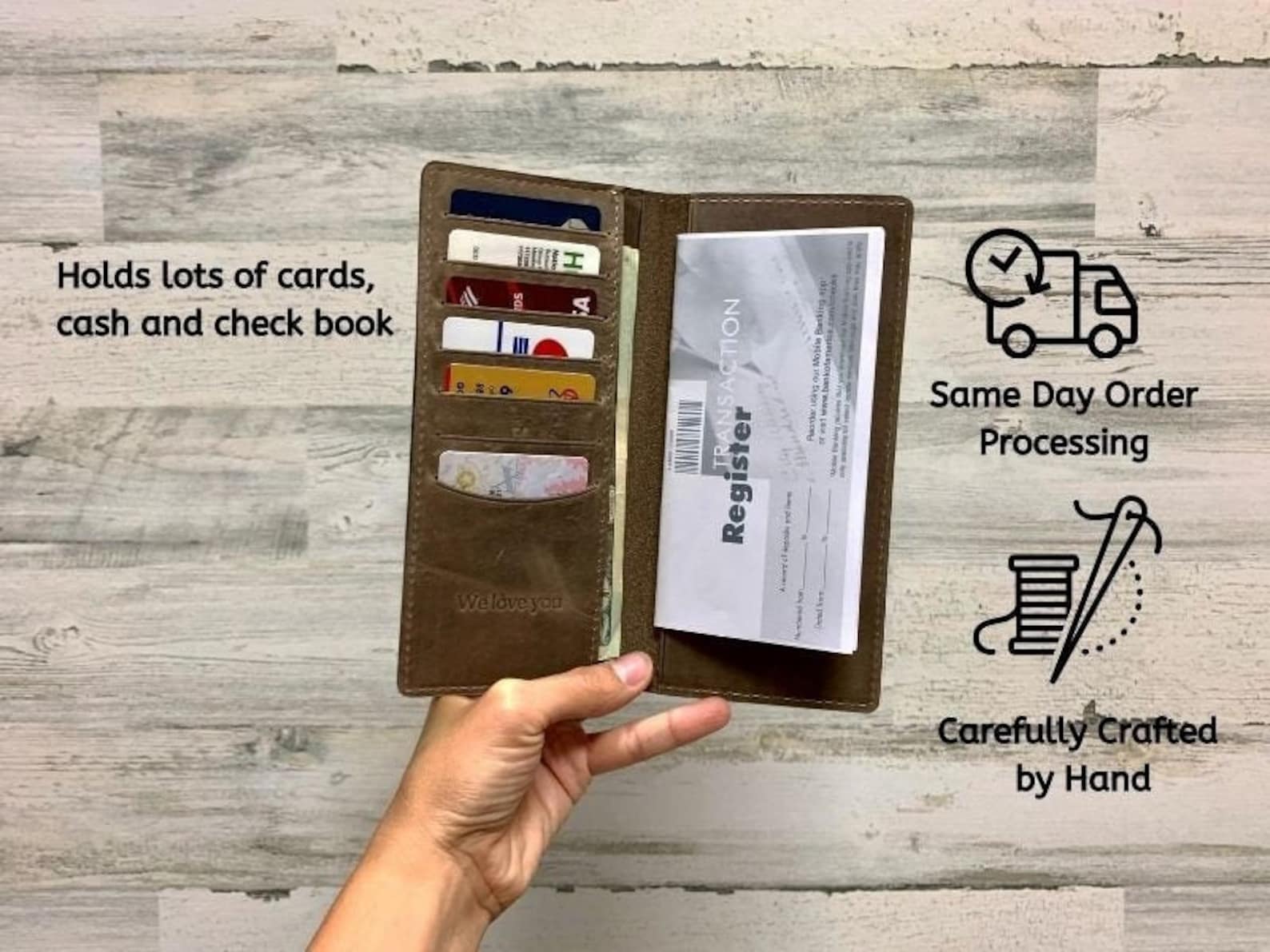 Personalized Checkbook Cover, Leather Checkbook, Checkbook Wallet and ...