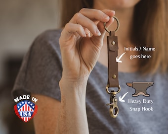Customizable Leather Trigger Snap Keychain - Etsy