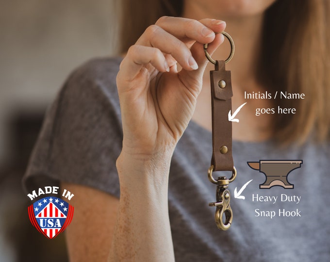Customizable Leather Trigger Snap Keychain - Etsy