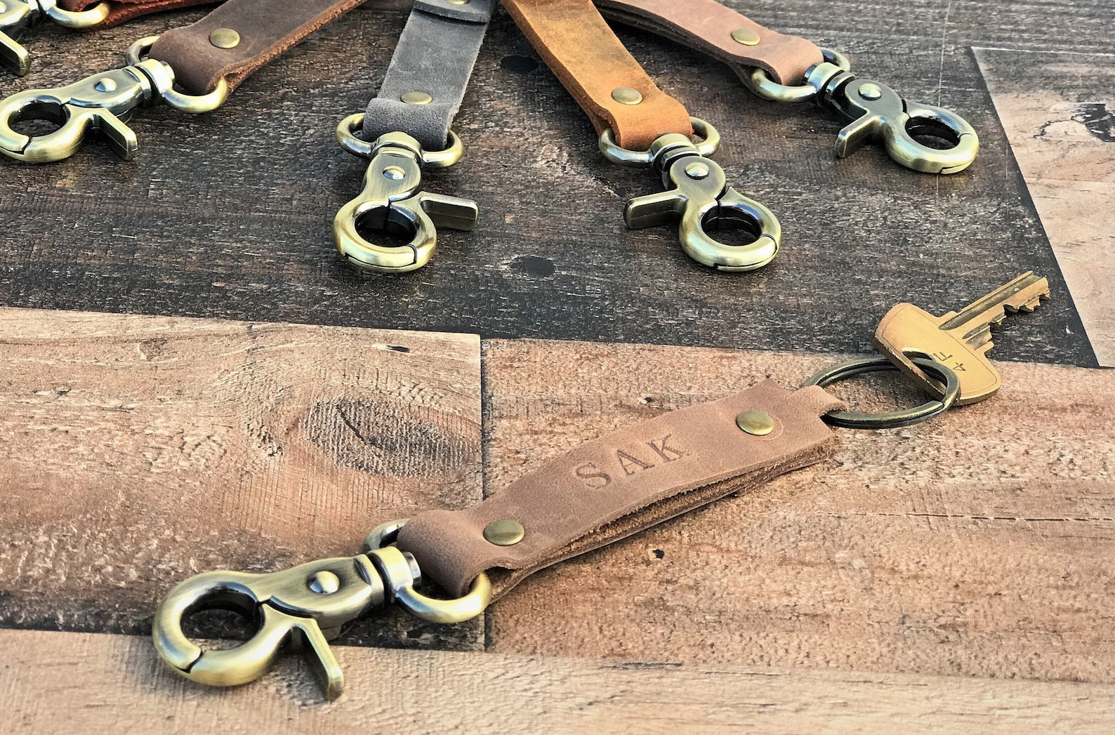 Personalized Leather Keychain, Customized Keyfob, Leather Keychain With ...