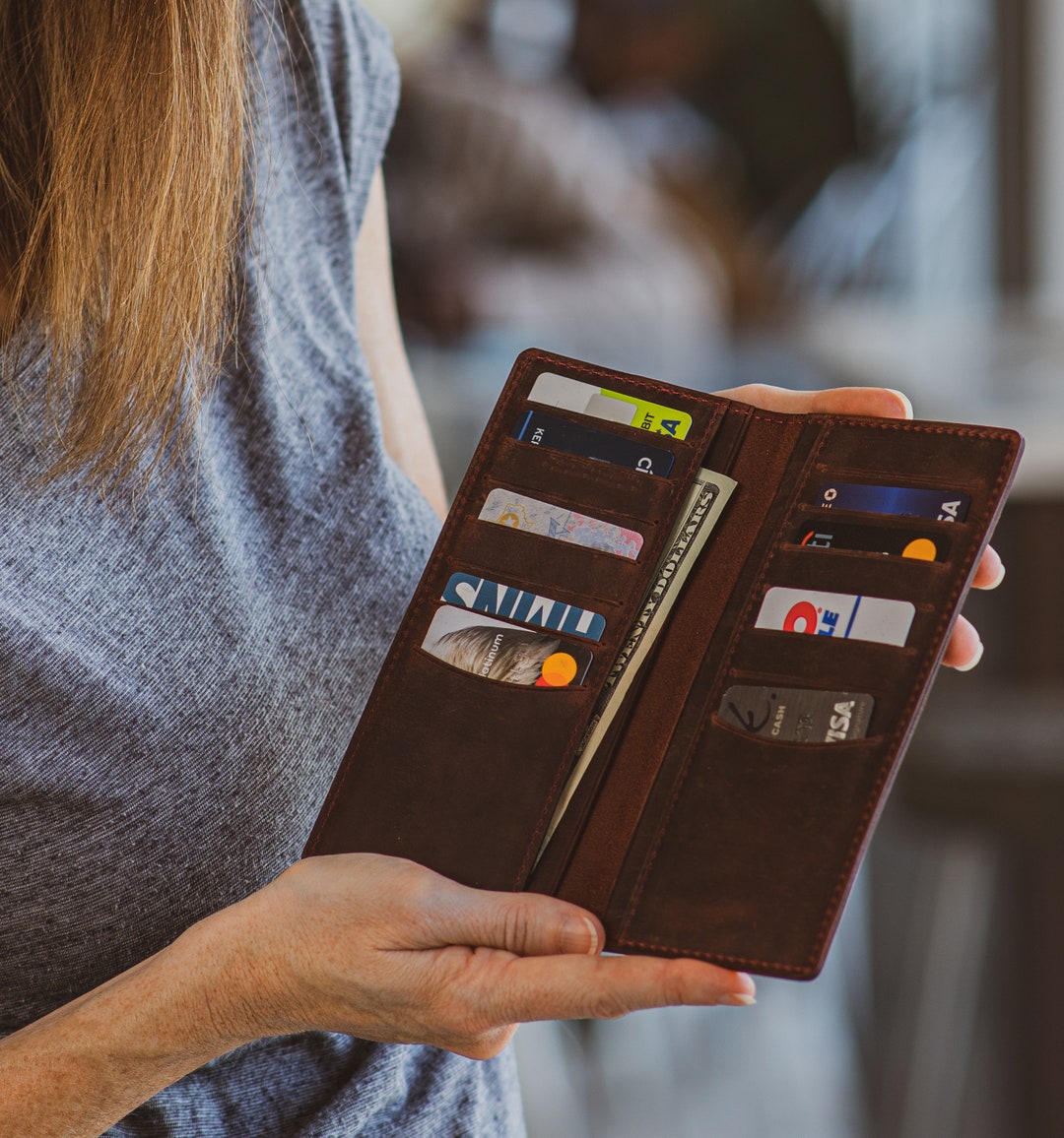 Personalized Long Leather Wallet, Personalized Men's Coat Wallet, Women ...