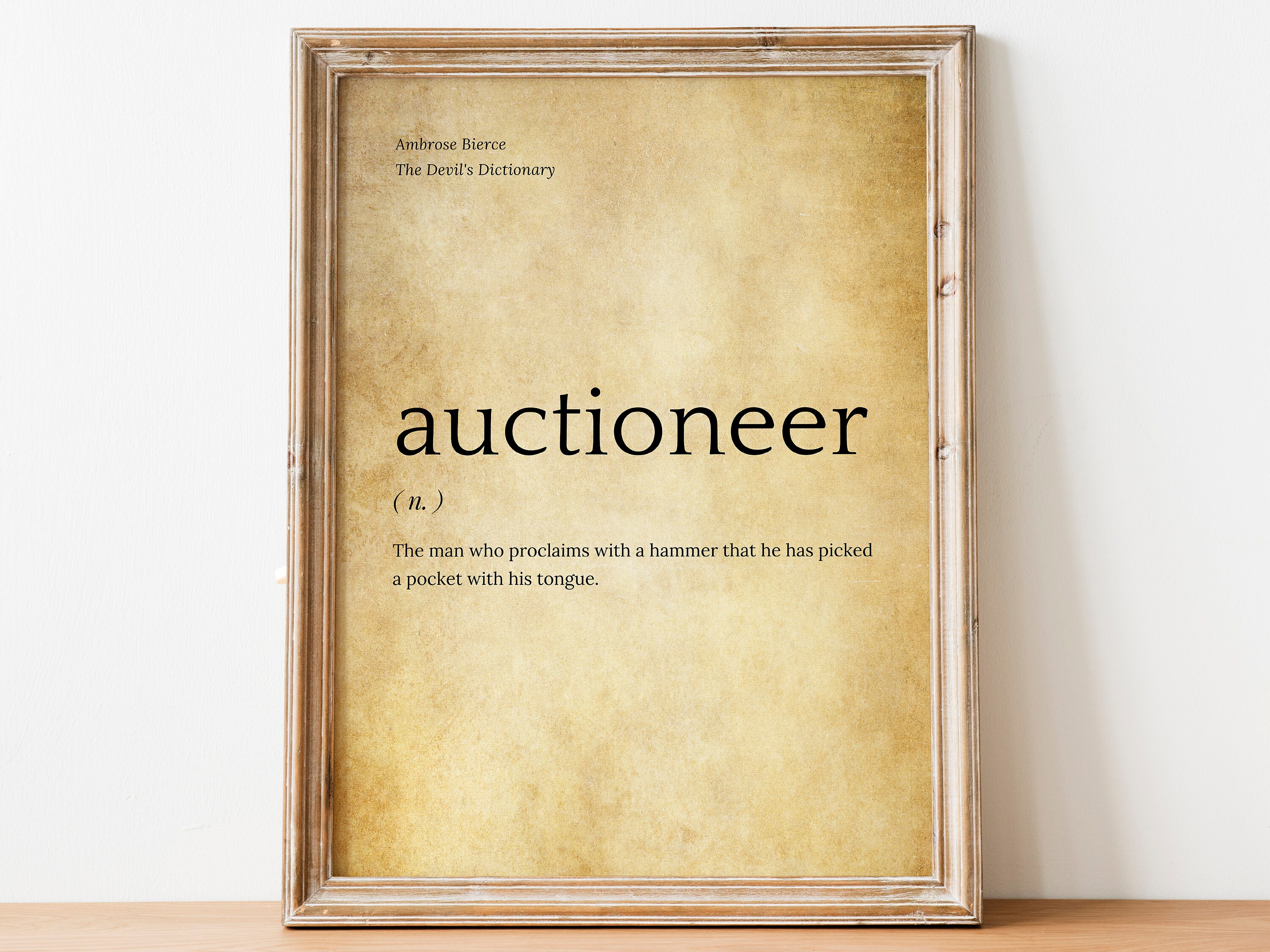 Auctioneer Definition Print, Funny Wall Art Saying - Etsy