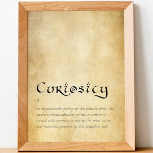 Curiosity Definition Printable Funny Female Mind Quote - Etsy