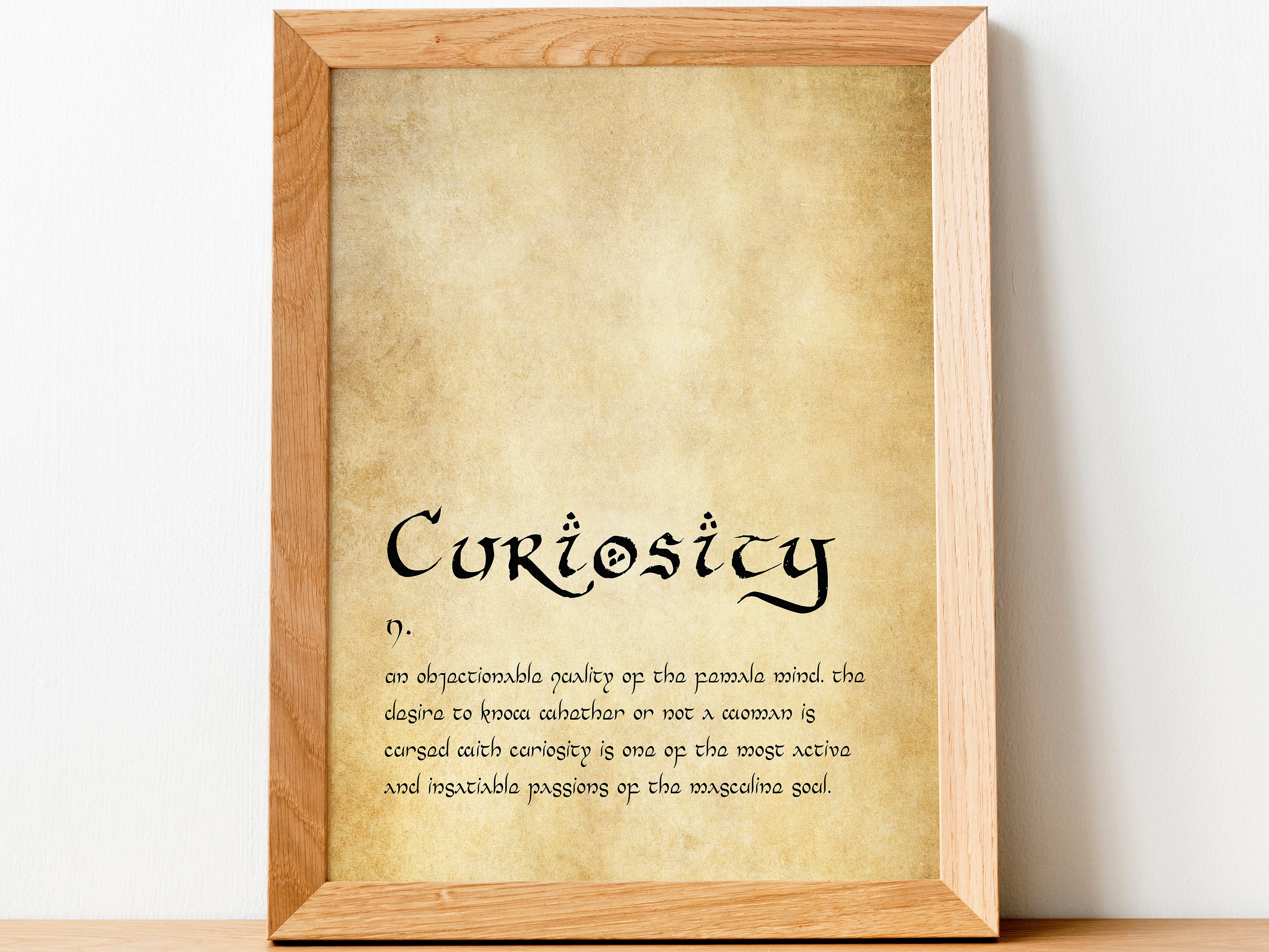 Curiosity Definition Printable Funny Female Mind Quote - Etsy