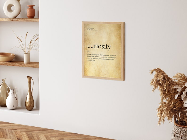 Curiosity Definition Printable Funny Female Mind Quote - Etsy