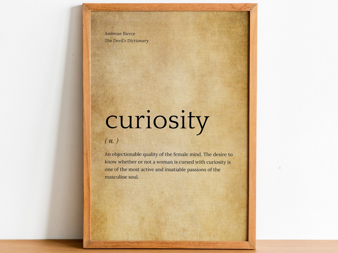 Curiosity Definition Printable Funny Female Mind Quote - Etsy