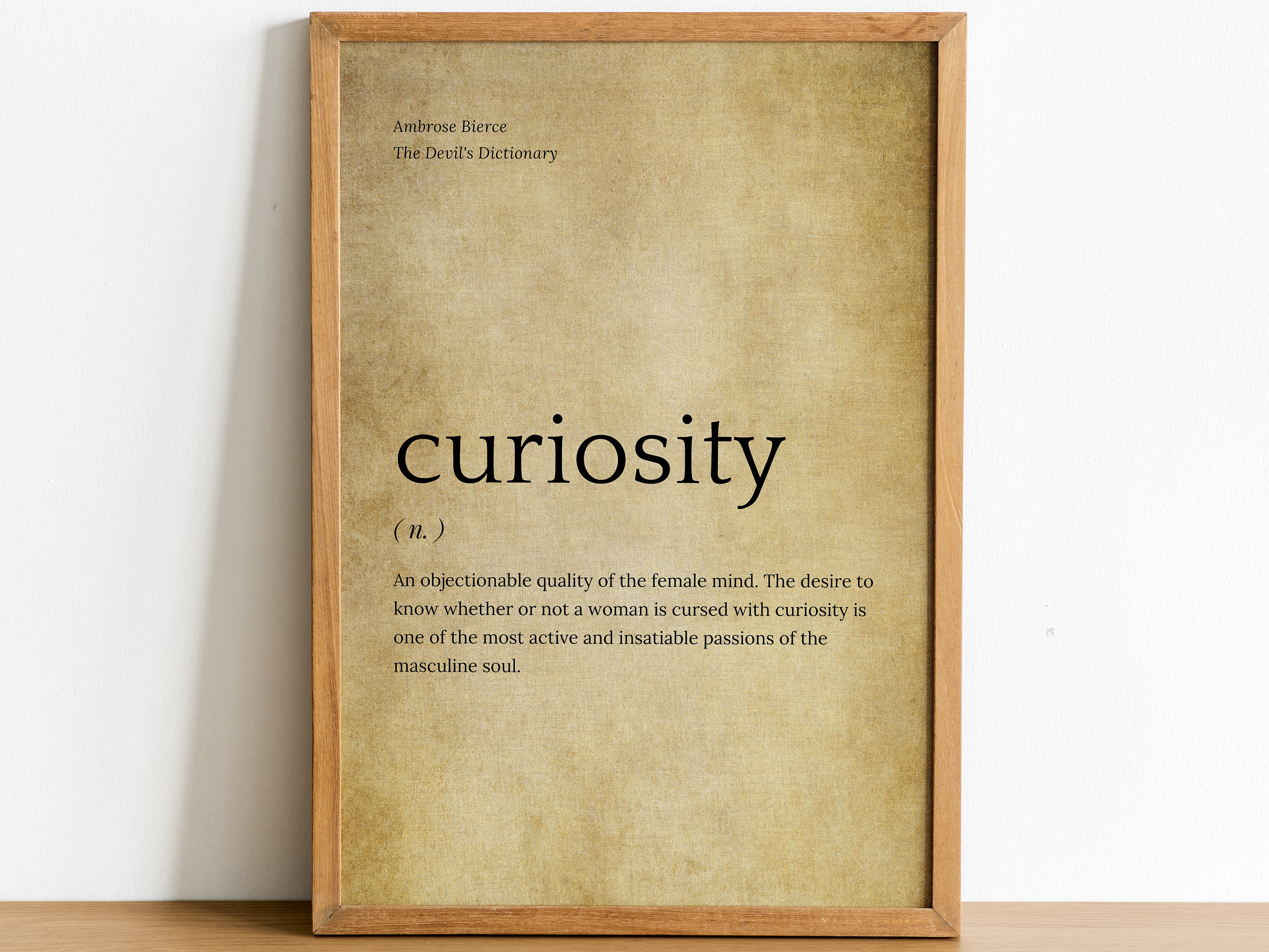Curiosity Definition Printable Funny Female Mind Quote - Etsy