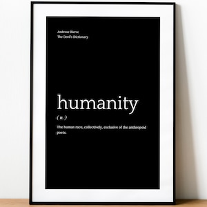 Humanity Definition Hilarious Home Decor Dictionary Poster - Etsy