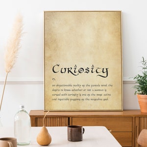 Curiosity Definition Printable Funny Female Mind Quote - Etsy