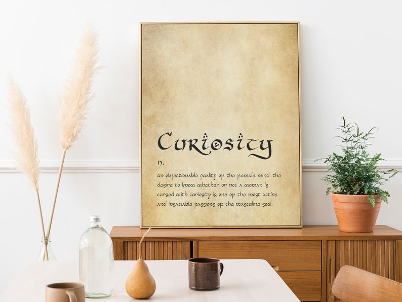Curiosity Definition Printable Funny Female Mind Quote - Etsy