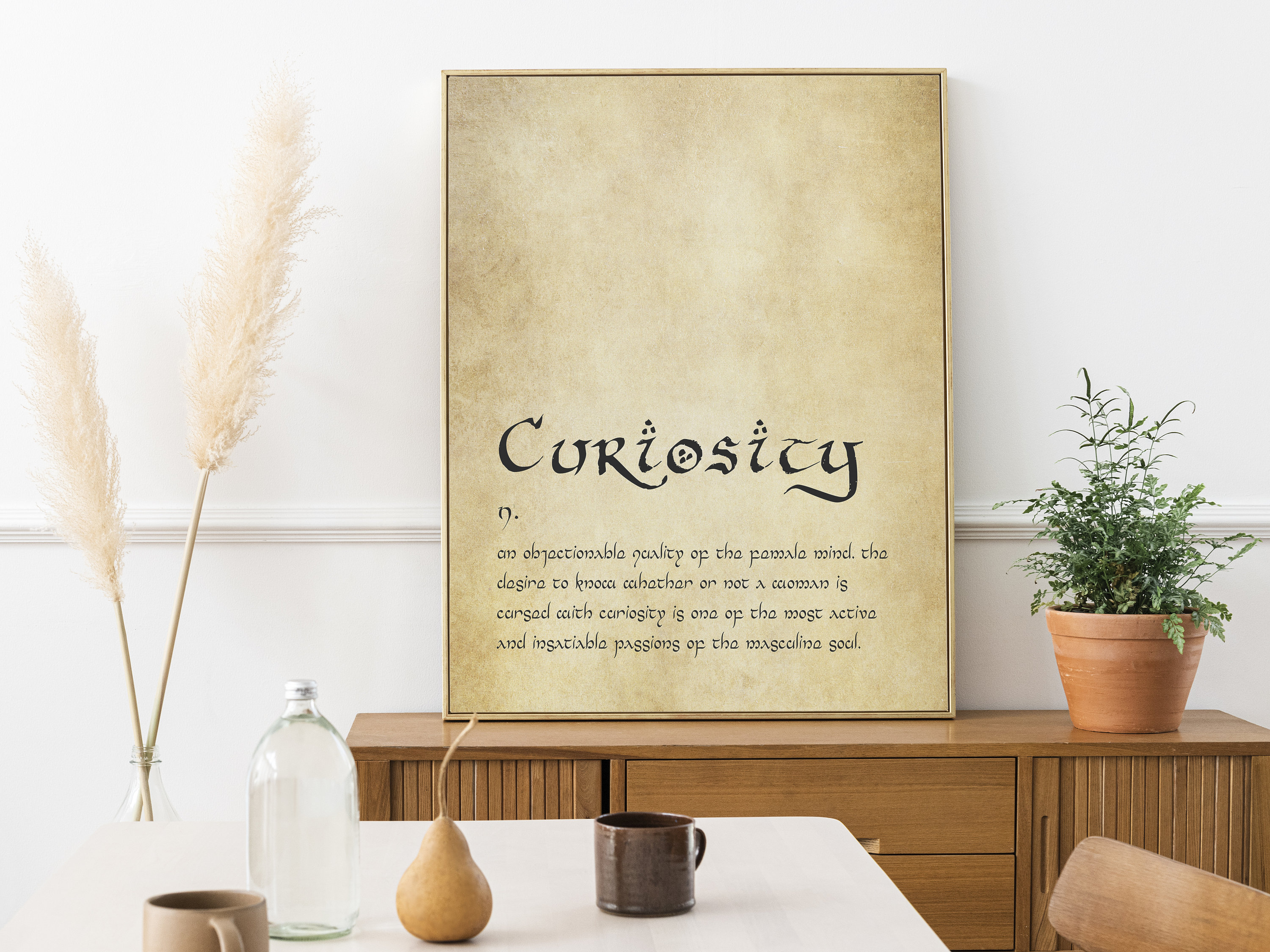 Curiosity Definition Printable Funny Female Mind Quote - Etsy