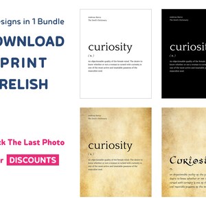 Curiosity Definition Printable Funny Female Mind Quote - Etsy