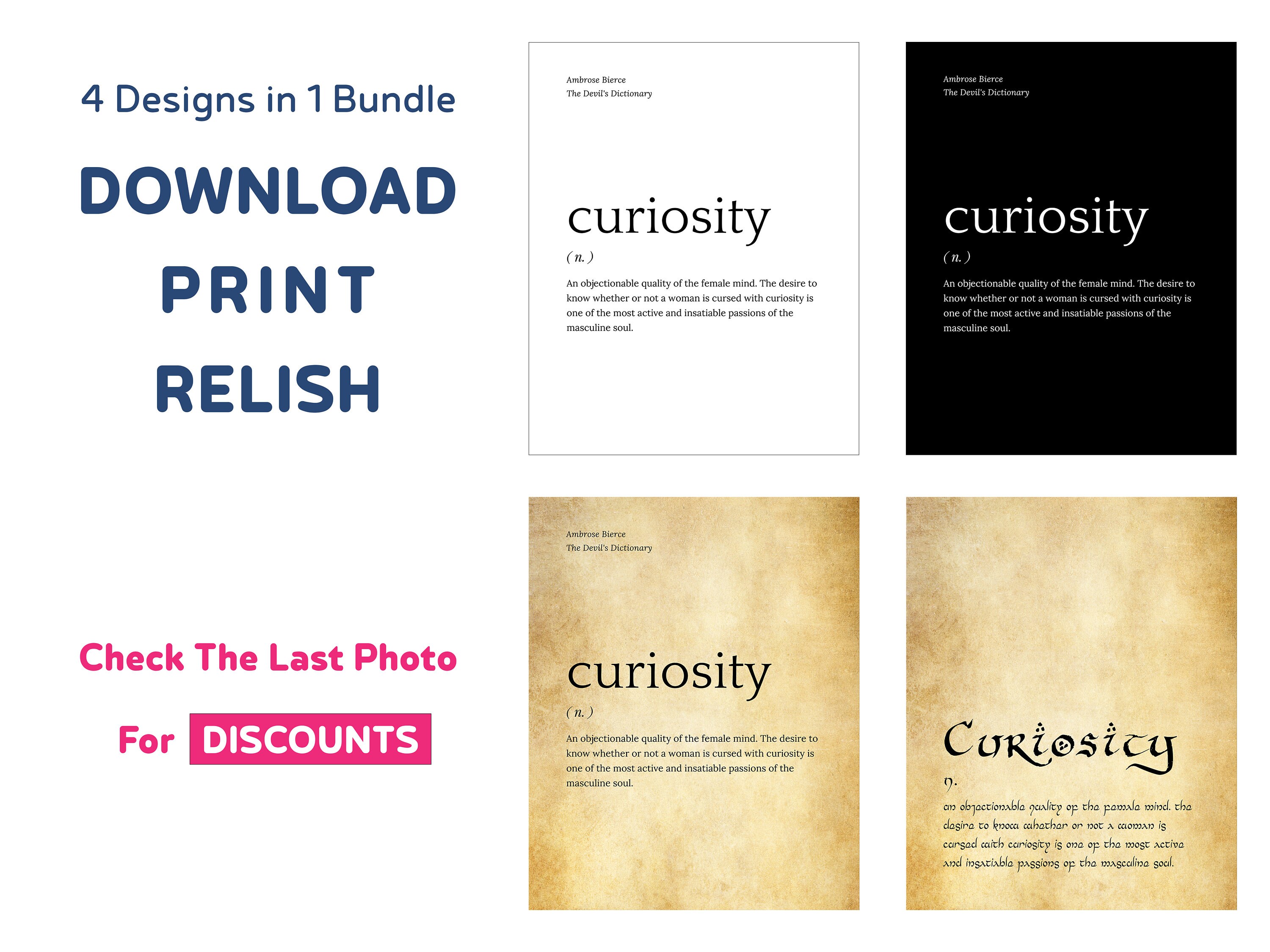 Curiosity Definition Printable Funny Female Mind Quote - Etsy