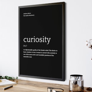 Curiosity Definition Printable Funny Female Mind Quote - Etsy