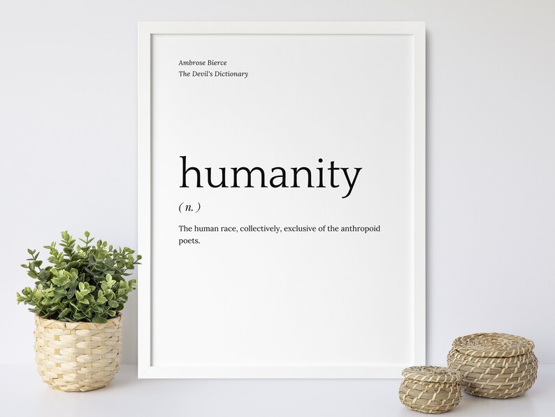 Humanity Definition Hilarious Home Decor Dictionary Poster - Etsy